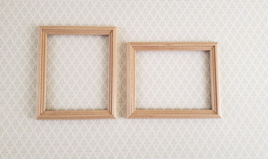 Dollhouse Picture Frame Large for Painting X2 Unpainted Wood 1:12 Scale ...