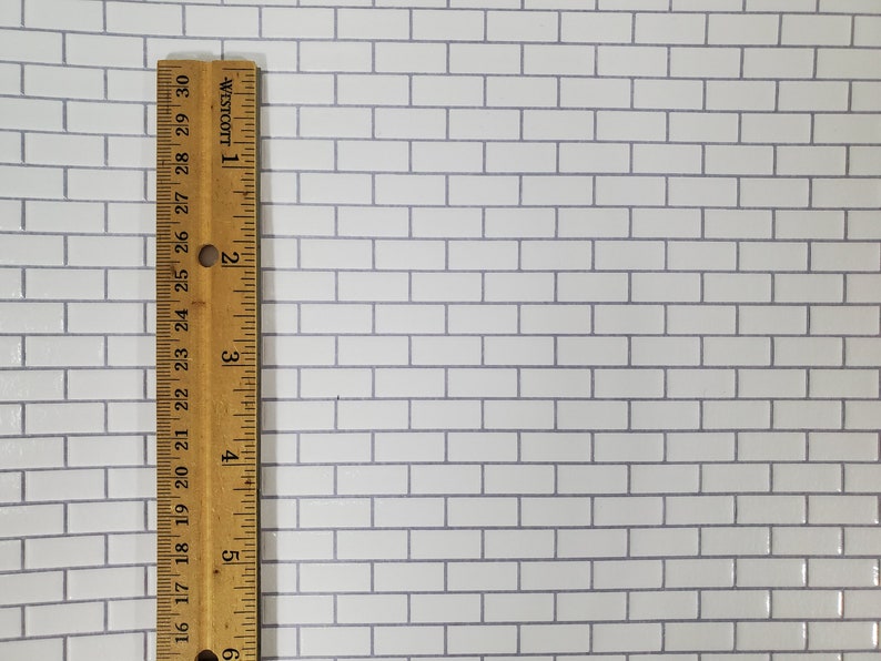 Dollhouse Subway Tile Metro Wall Tile Large White Embossed - Etsy