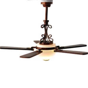 Dollhouse Ceiling Fan Light 5 Blade With Plug 1:12 Scale Miniature 12 ...