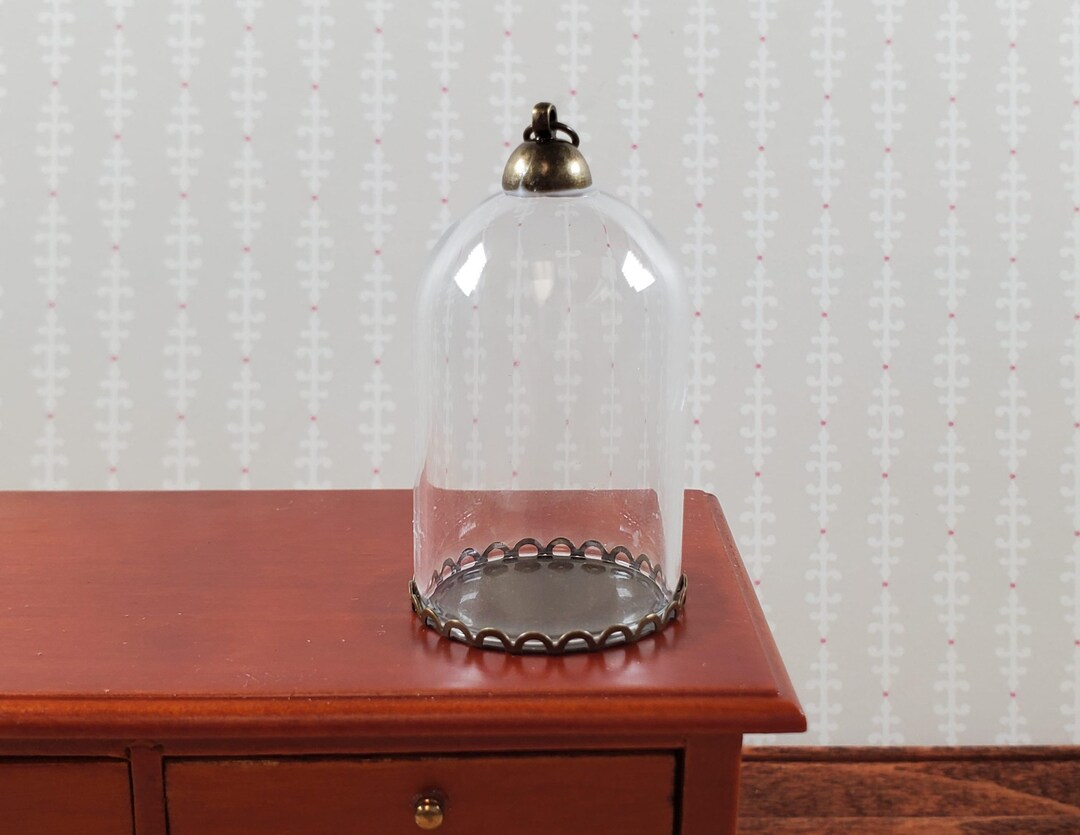 Tiny Bell Jar Dome Glass Cover on Base Display Miniature Curiosities 1 ...