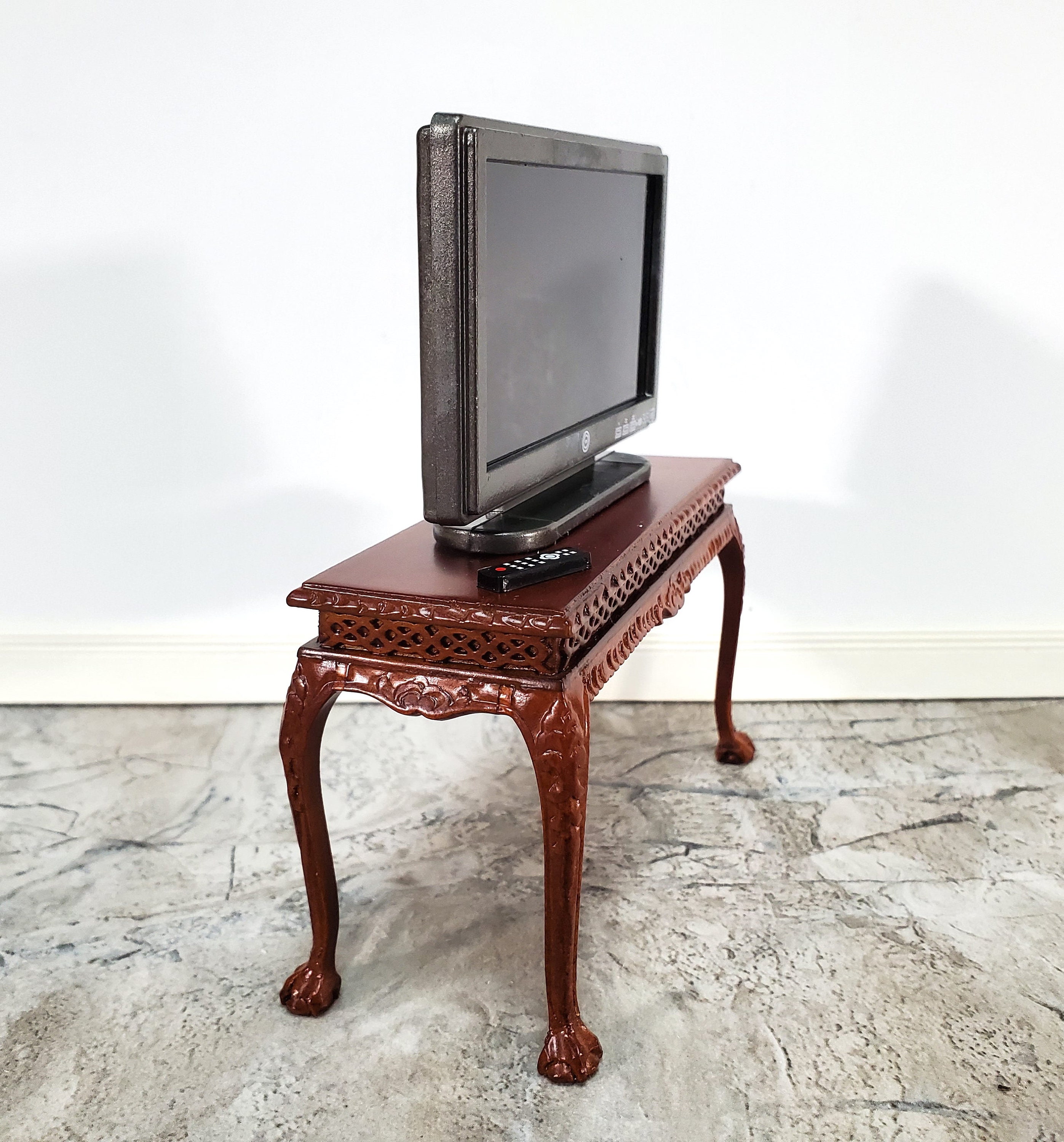 Dollhouse Television TV Set Modern Flat Screen With Remote - Etsy