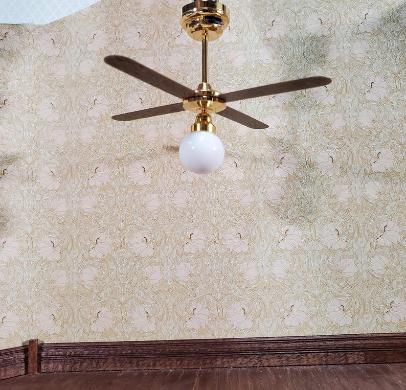 Dollhouse Battery Ceiling Fan Light 4 Blades 1:12 Scale Miniature - Etsy