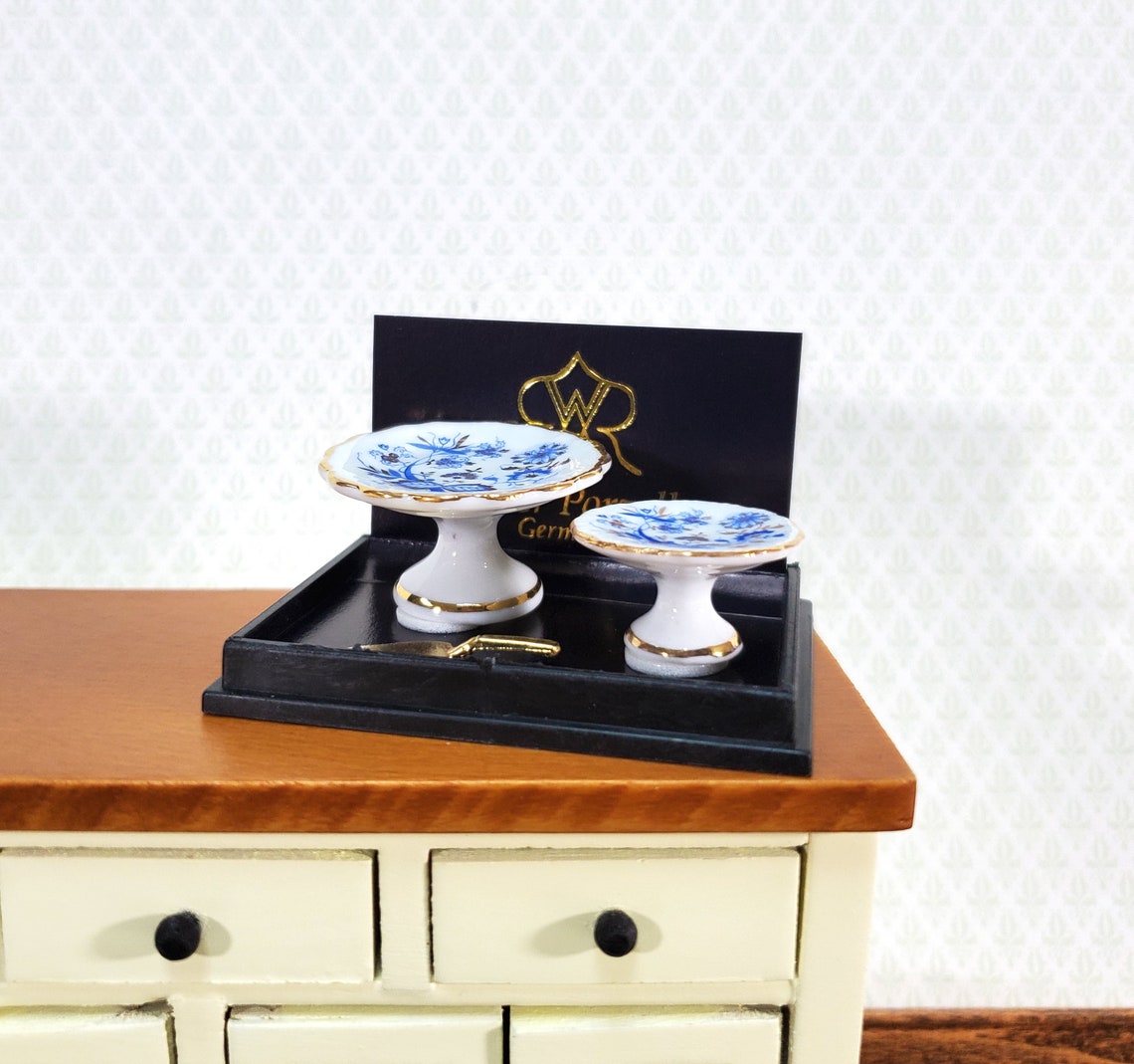 Reutter Porcelain Miniature Cake Stands Plates and Serving - Etsy