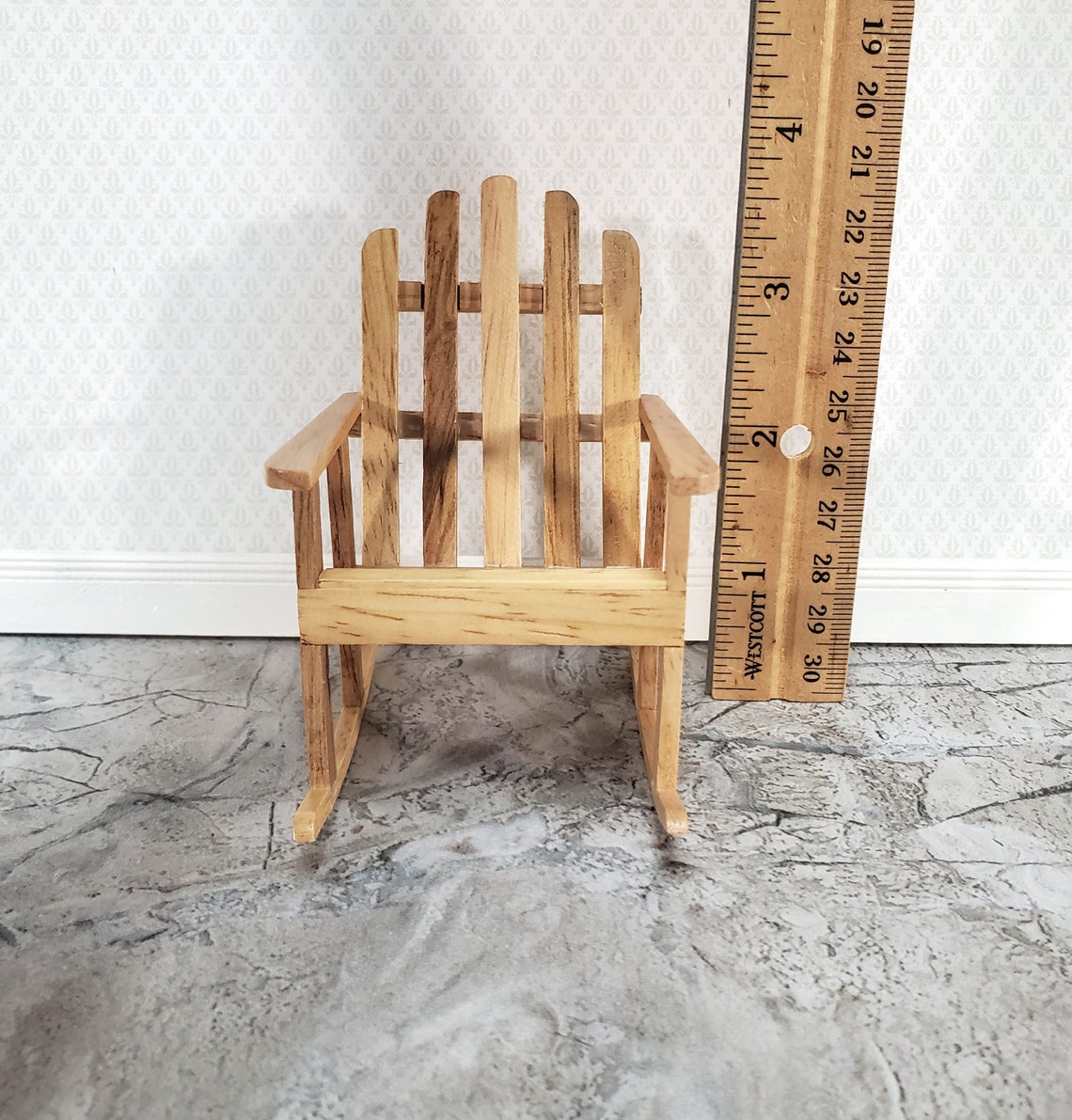 Dollhouse Adirondack Rocking Chair Rocker Light Oak 1:12 Scale | Etsy