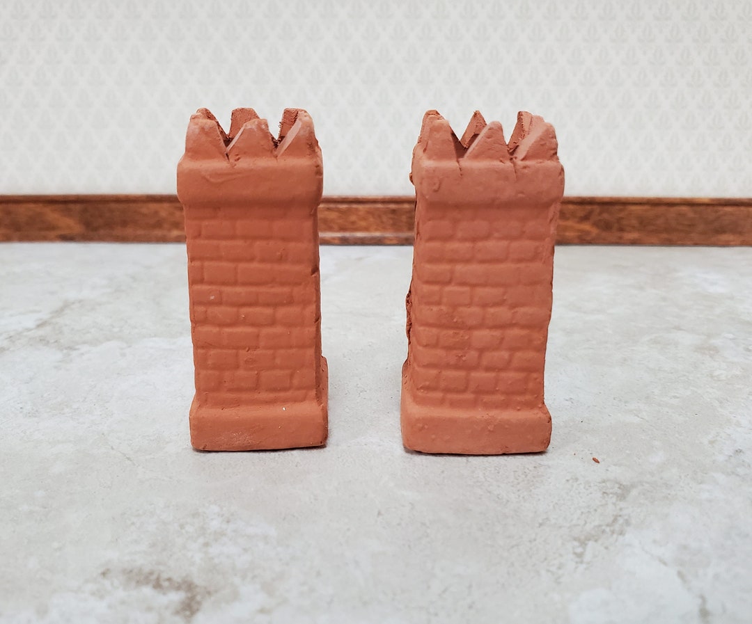 Miniature Chimney Pot Smoke Stack Square Brick Unglazed Terra Cotta for ...