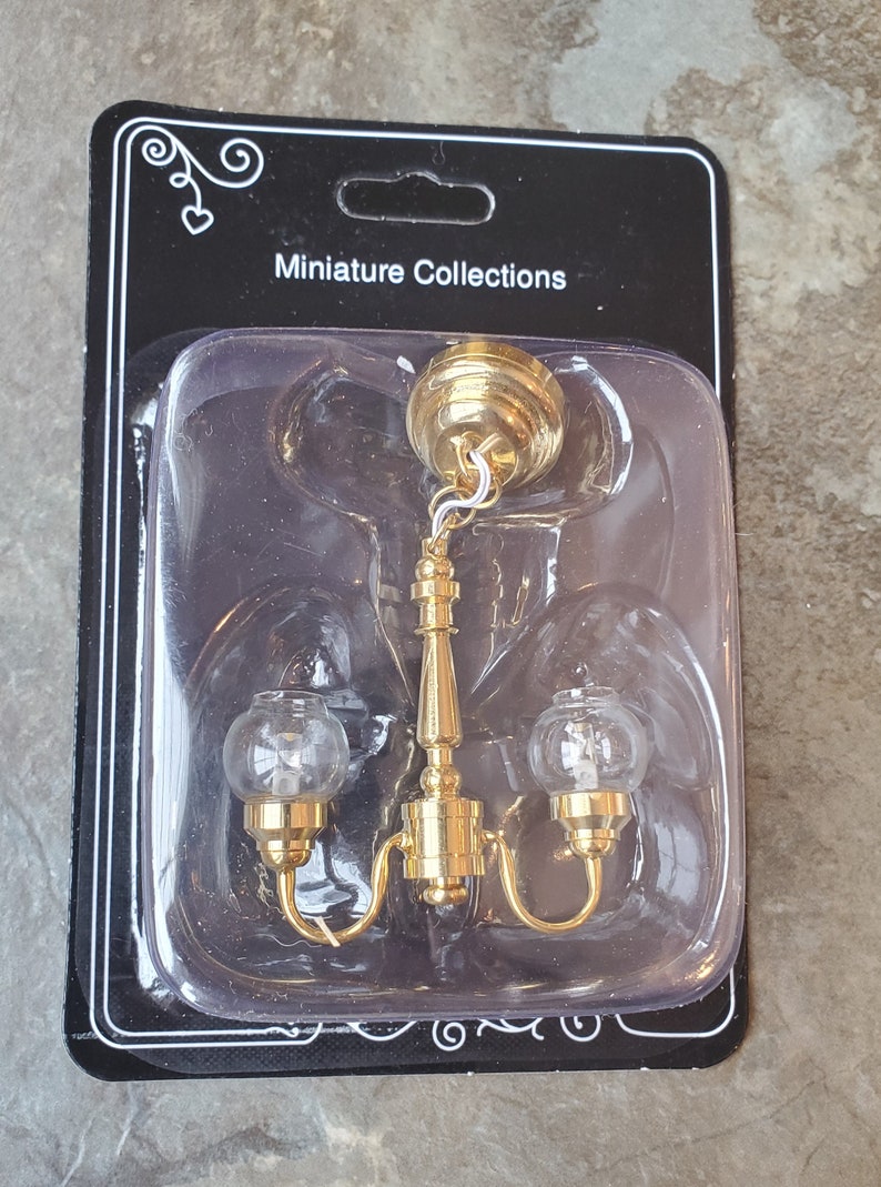 Dollhouse Miniature LED Battery Ceiling Light 2 Arm Clear | Etsy