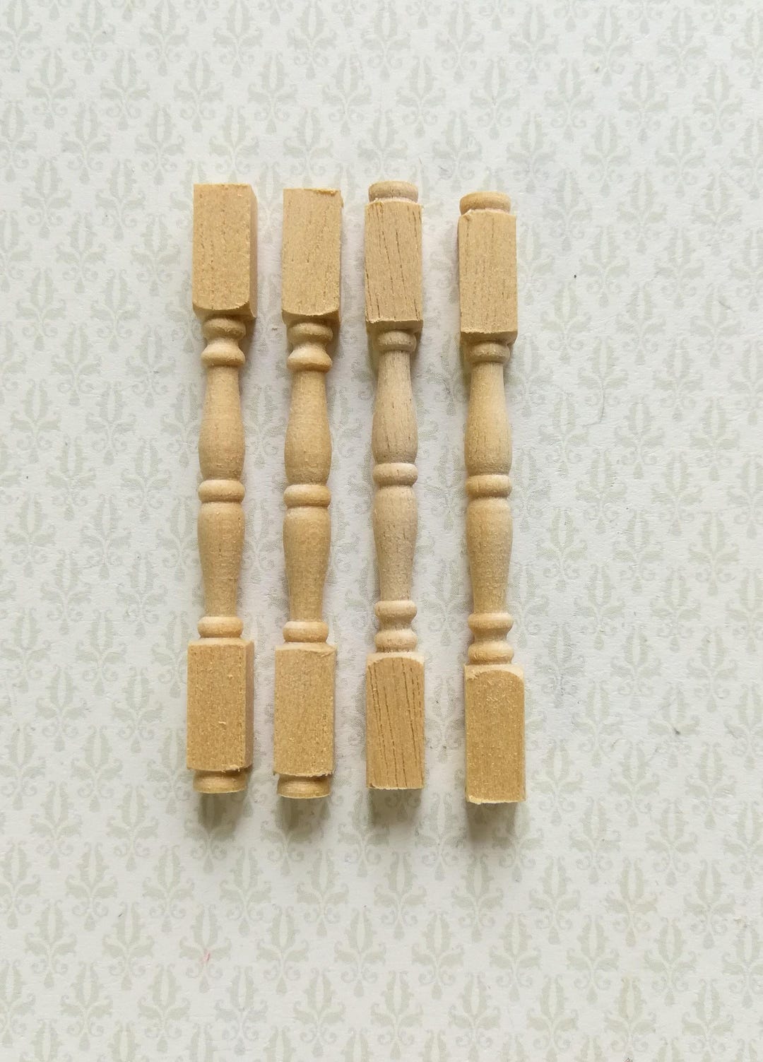 Dollhouse Miniature Spindles Wood Table Legs 4 Pieces 1:12 Scale 2 1/8 ...
