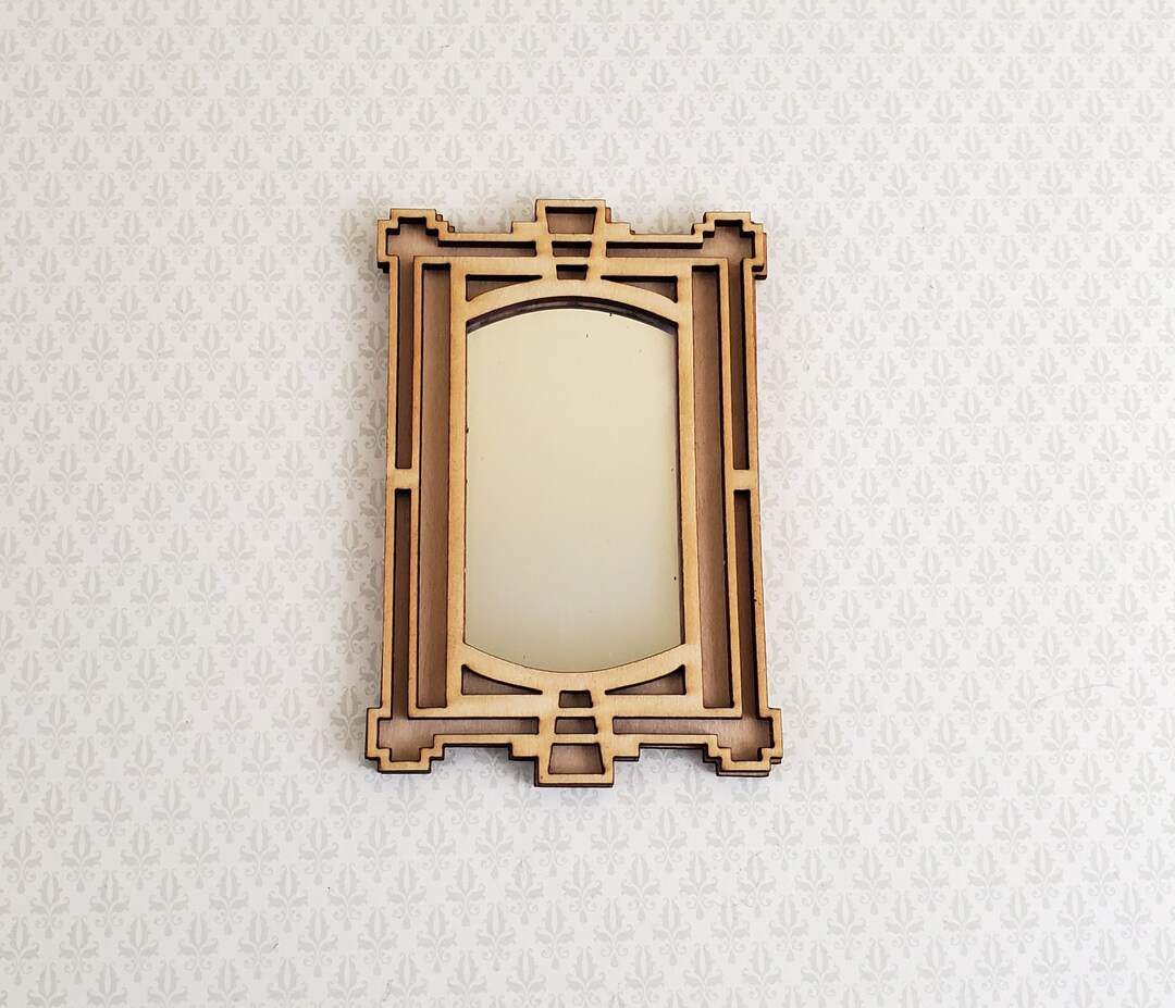 Dollhouse Miniature Art Deco Mirror KIT DIY Medium Size 1:12 Scale 3" X ...