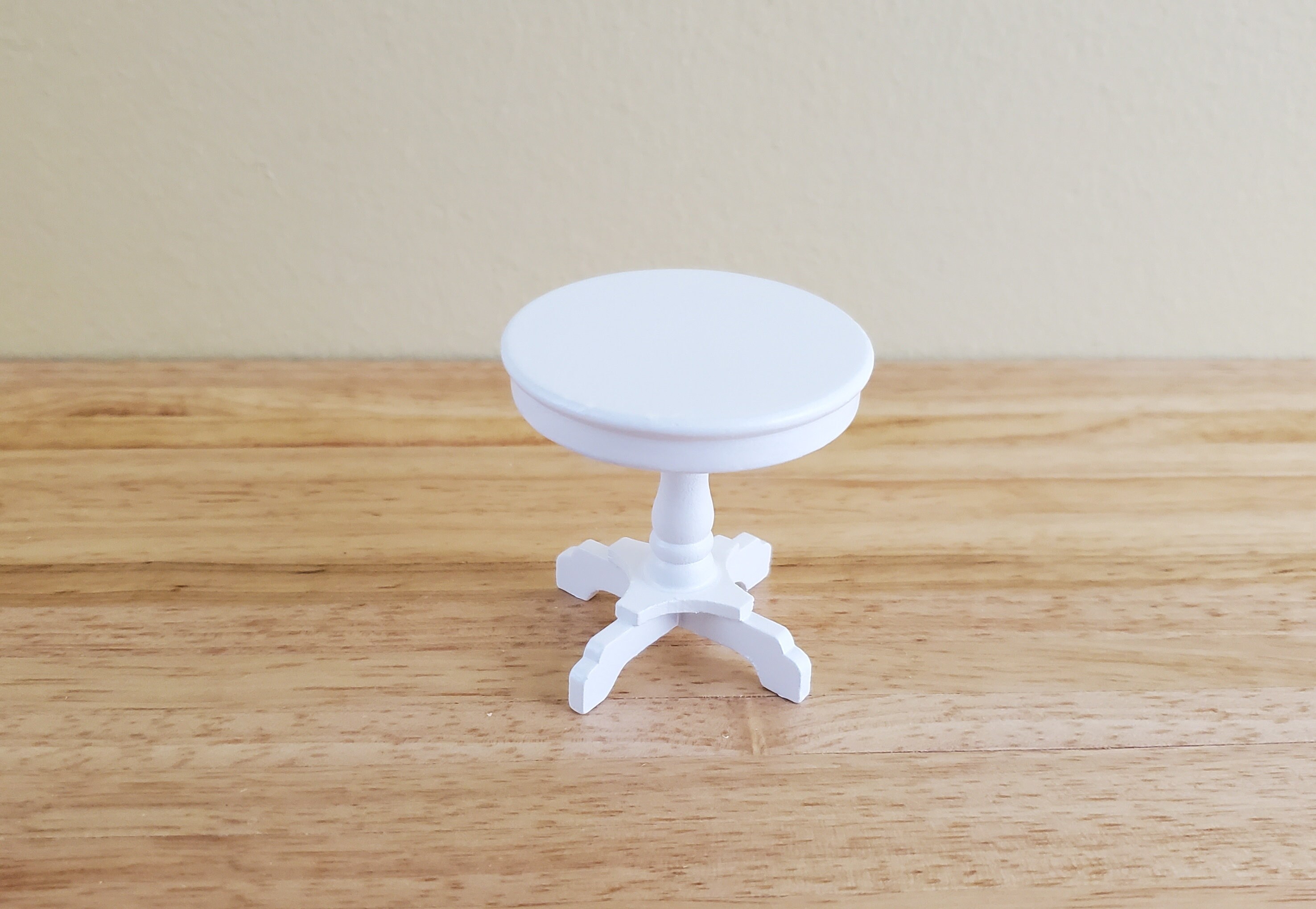 Dollhouse Miniature Table Small Round Side or End Table White | Etsy