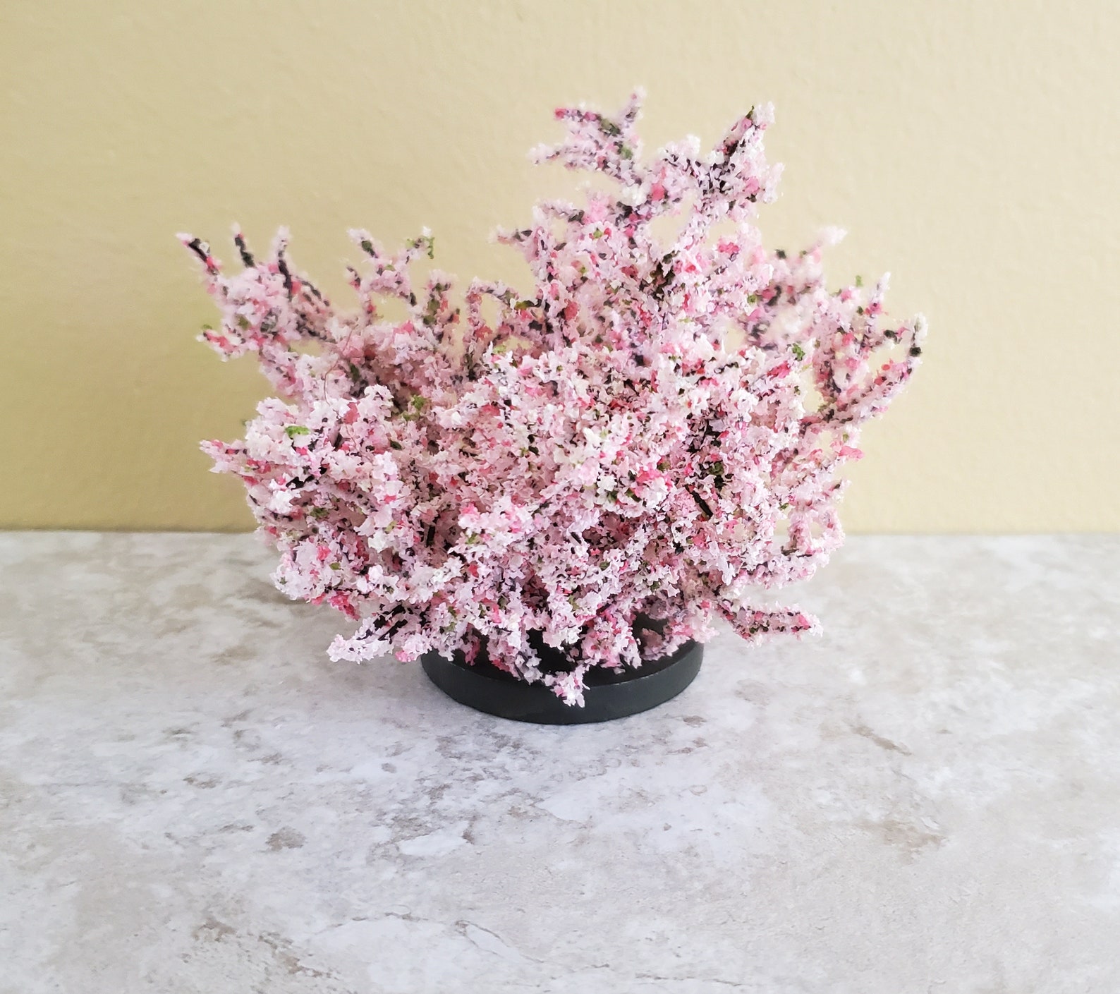Dollhouse Miniature Flowering Shrub Bush Large Pink & White on - Etsy
