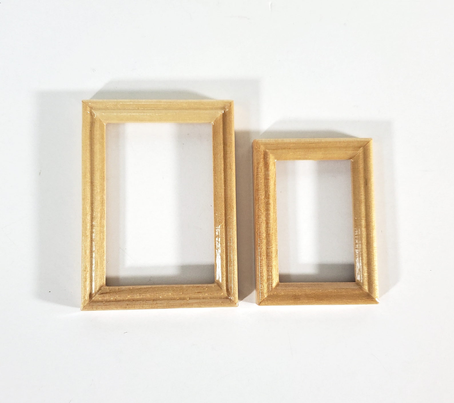 Dollhouse Picture Frames Set of 2 Sizes Wood Light Oak Finish - Etsy