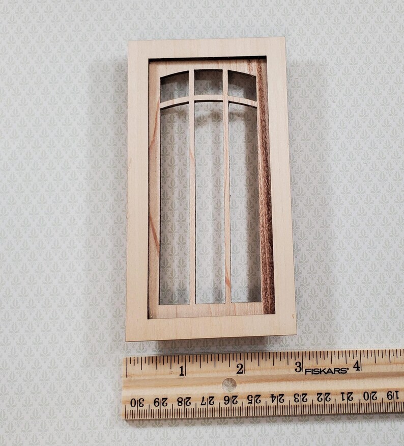 Dollhouse Window Arch 6 Light Wood Acrylic 1:12 Scale Miniature Alessio ...