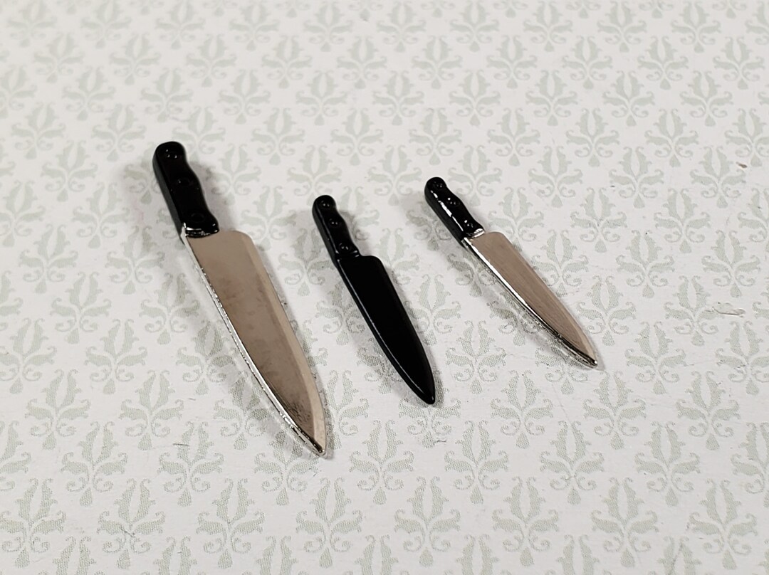 Dollhouse Knife Set Knives 3 Pieces Metal 1:12 Scale Kitchen ...