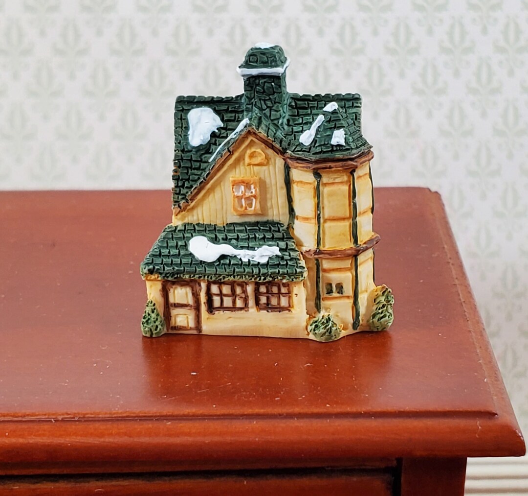 Tiny House Statue Manor Mansion Style Dollhouse Decor Falcon Miniatures ...