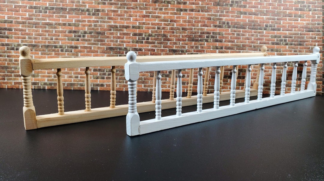 Dollhouse Porch Deck Railing Unpainted or White 1:12 Scale Miniature ...