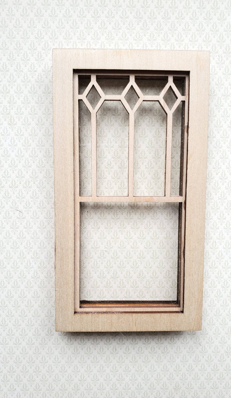 Dollhouse Miniature Window Victorian Style Small Diamonds Wood - Etsy