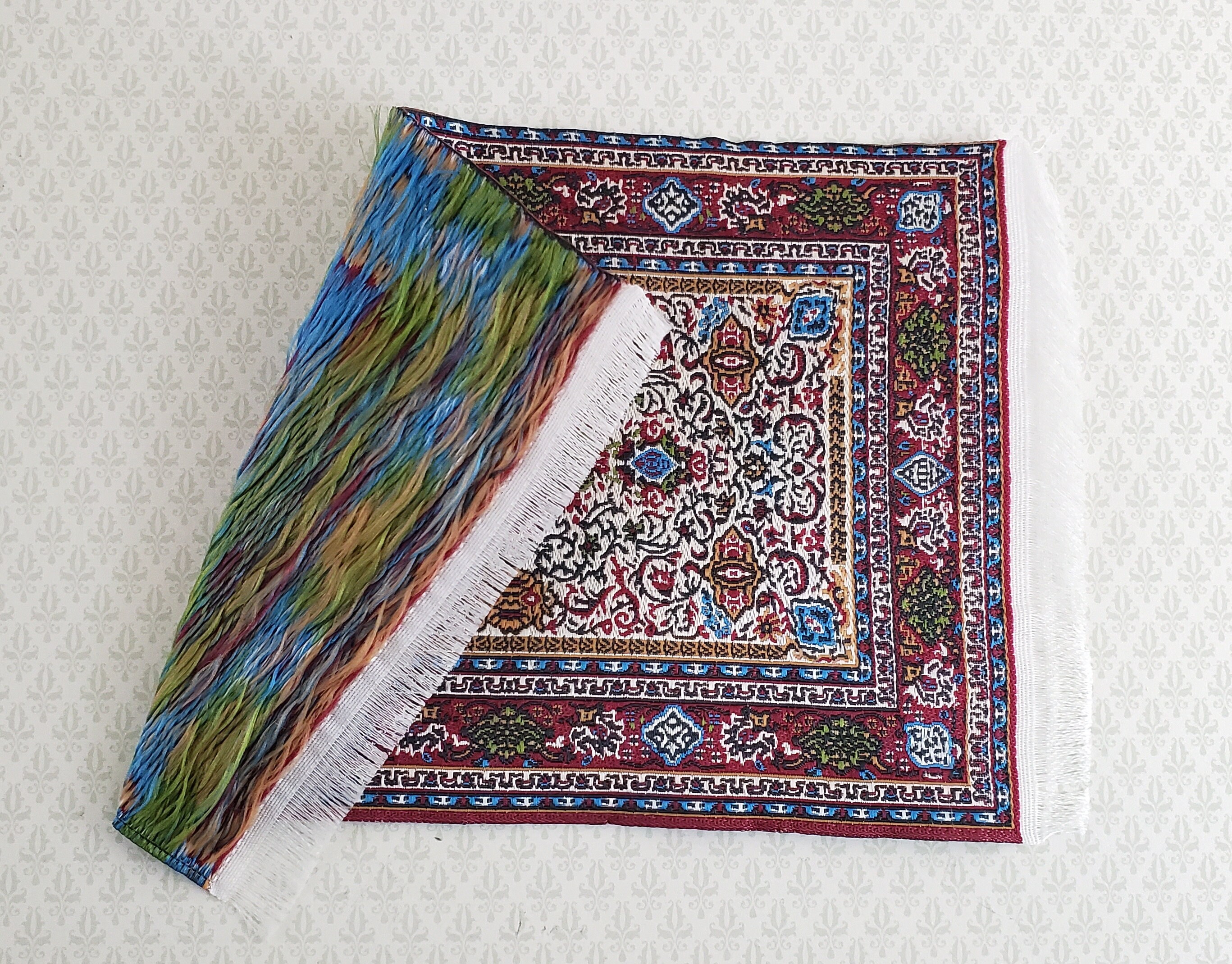 Dollhouse Miniature Rug Small Maroon 6 1/4 X 3 3/4 | Etsy