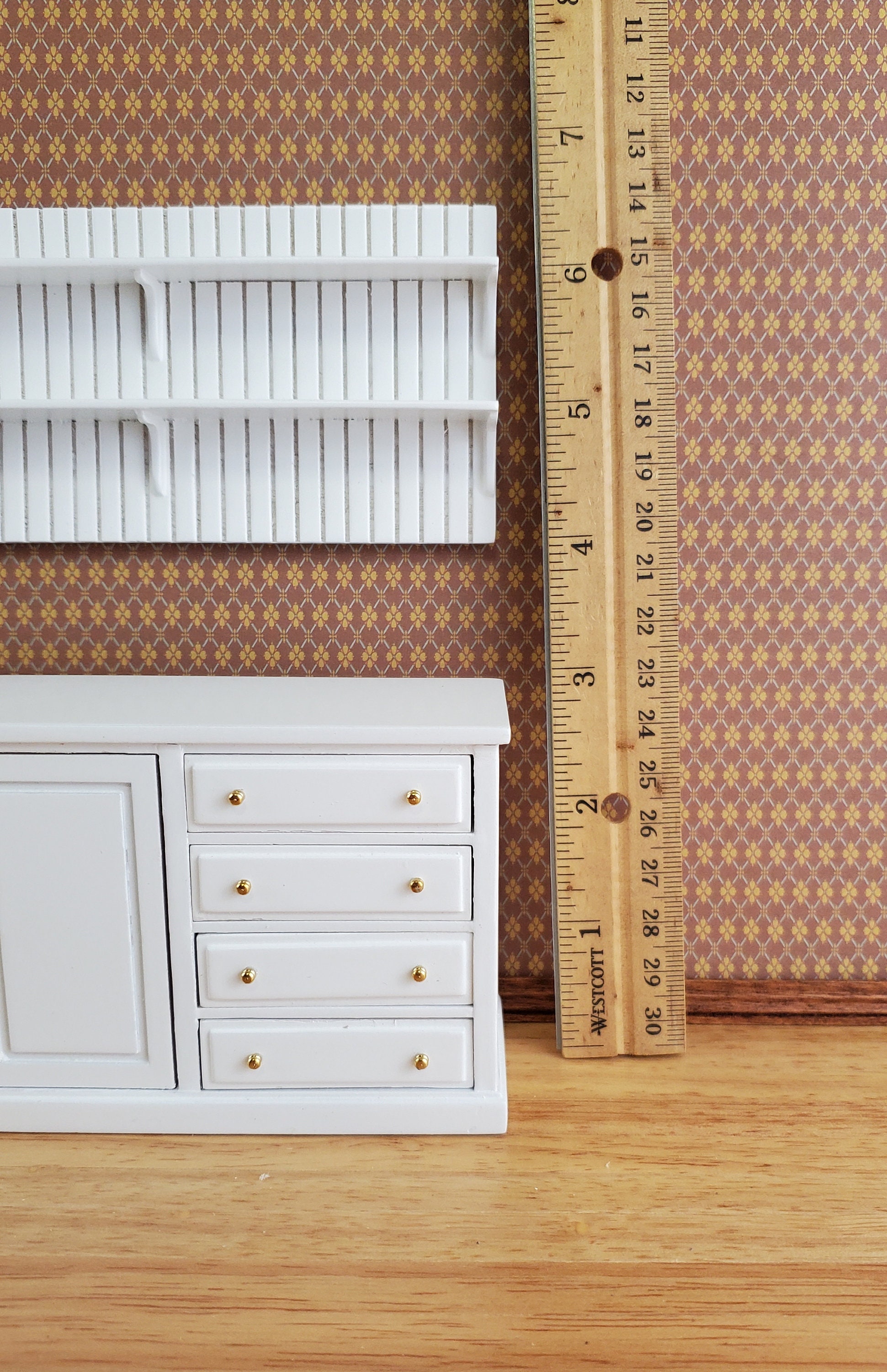JBM Dollhouse Kitchen Sink Cabinet & Wall Plate Shelf White - Etsy