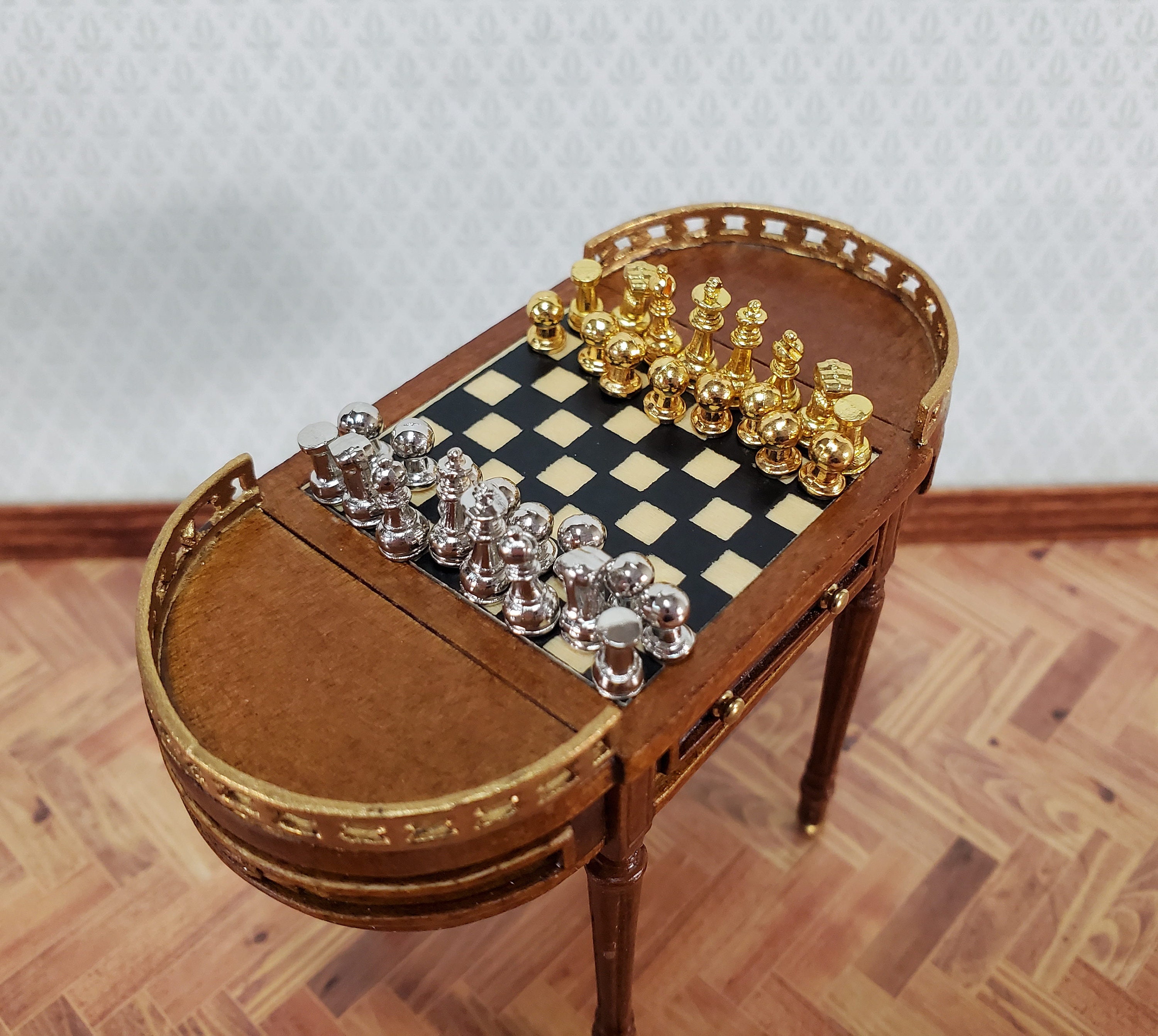 JBM Miniature Chess Table Set With Chess Pieces and Storage - Etsy