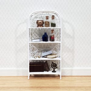 Dollhouse Shelves White Metal Wire Bookcase Bookshelf 1:12 Scale ...