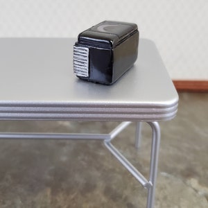 Dollhouse Miniature Radio 1950s Retro Style Black & Silver 1:12 Scale ...