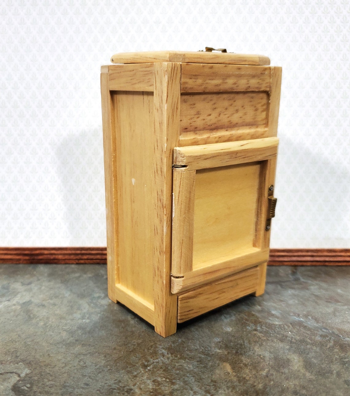 Dollhouse Ice Box Fridge Light Oak Finish 1:12 Scale Miniature - Etsy