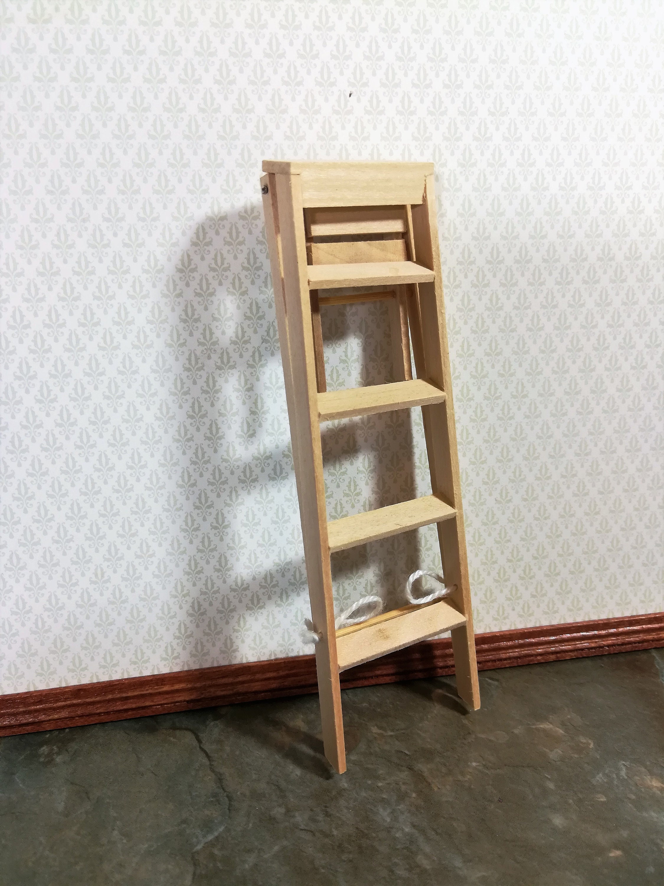 Dollhouse Miniature Step Ladder Tall Wood Folds DIY 1:12 Scale - Etsy