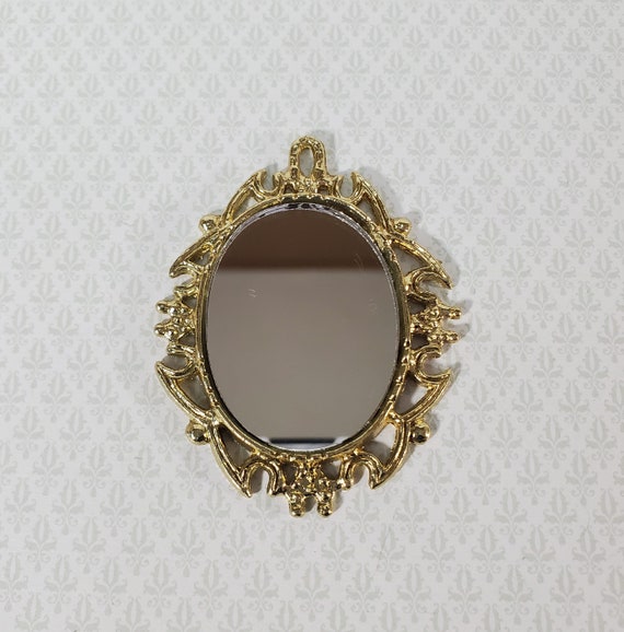 Dollhouse Oval Mirror With Fancy Gold Metal Frame 1:12 Scale - Etsy