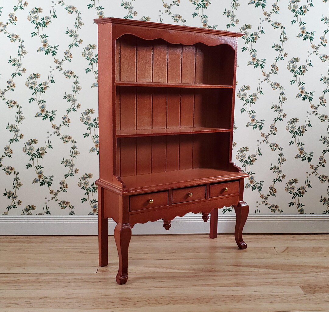 Dollhouse Queen Kitchen Cupboard Hutch Anne Style 1:12 Scale Miniature Furniture - Etsy