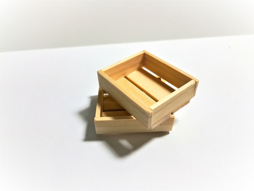 Dollhouse Miniature Wood Crates for Fruits or Vegetables X2 Small 1:12 ...