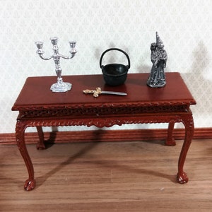 Dollhouse Miniature Wizard With Owl Statue Robed Bearded 1:12 Scale 1 1 ...