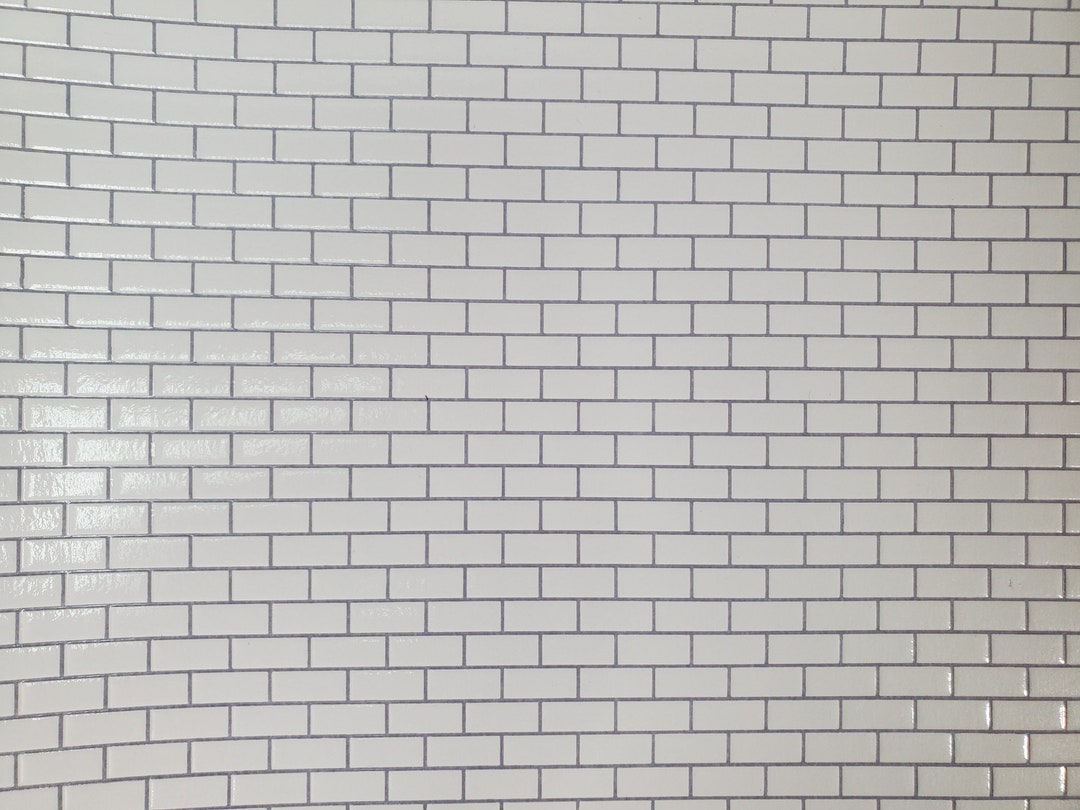 Dollhouse Subway Tile Metro Wall Tile Large White Embossed Glossy Paper ...