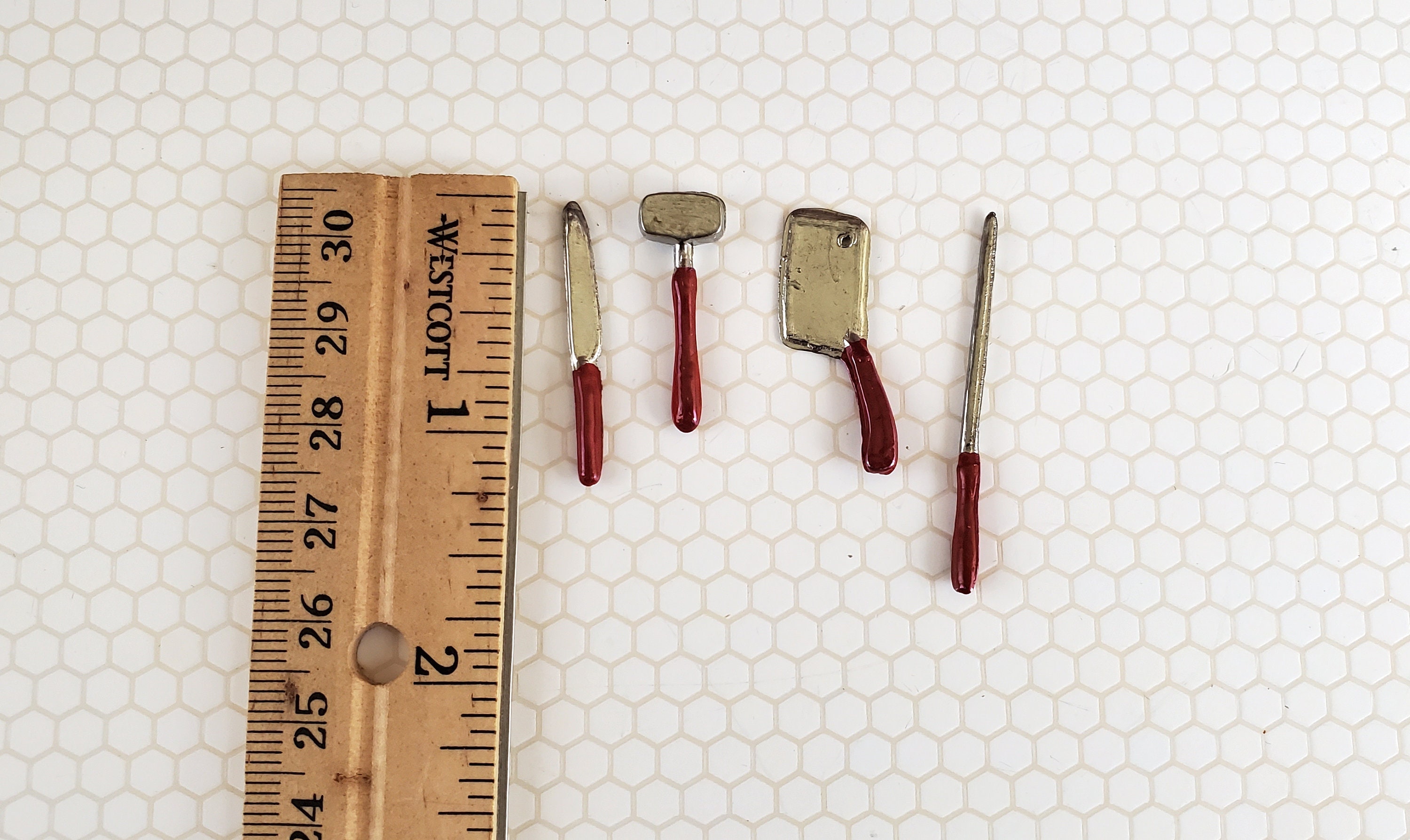 Dollhouse Miniature Knife Cleaver Meat Mallet Kitchen Tools | Etsy