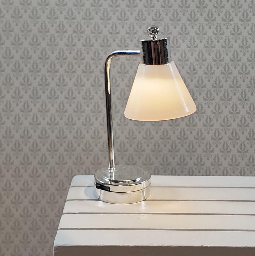 Dollhouse Lamp Desk Table Light Battery Operated LARGE Modern Style ...