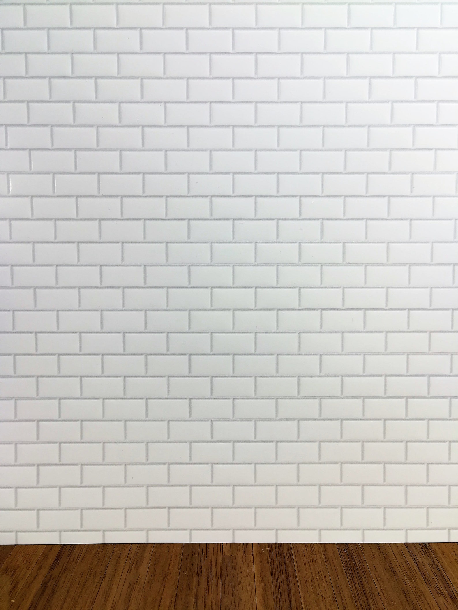 Dollhouse Subway Metro Wall Tile White Embossed Glossy Paper - Etsy