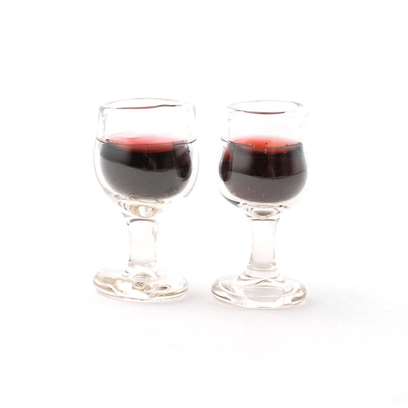 Dollhouse Miniature Red Wine X2 Glasses Of 16 Scale Etsy