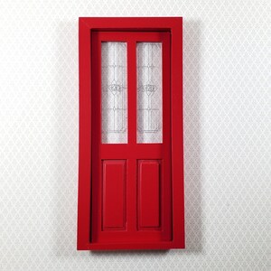 Dollhouse Door Exterior Front Door With Windows RED 1:12 Scale ...