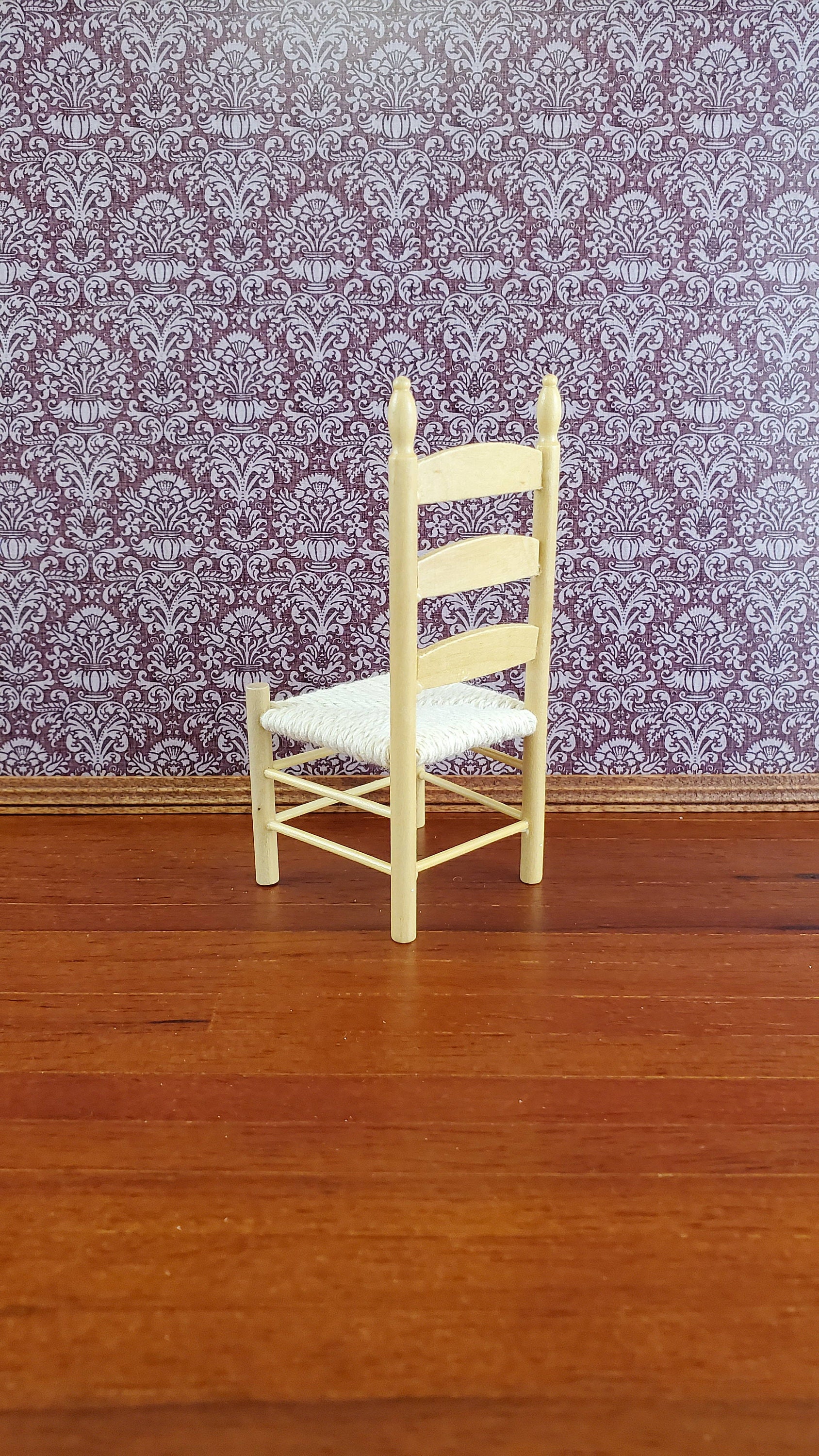 Dollhouse Miniature Ladderback Chair Rush Seat 1:12 Scale | Etsy