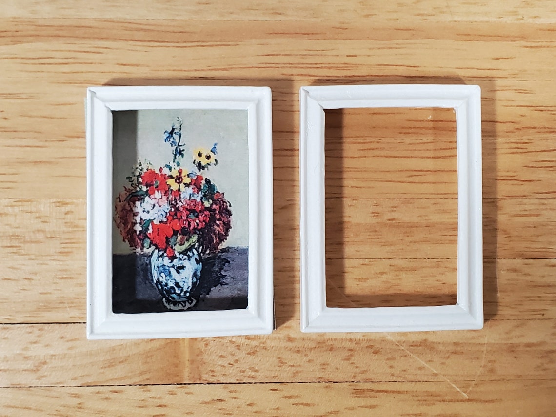Dollhouse Picture Frame Set of 2 Small White for Paintings - Etsy
