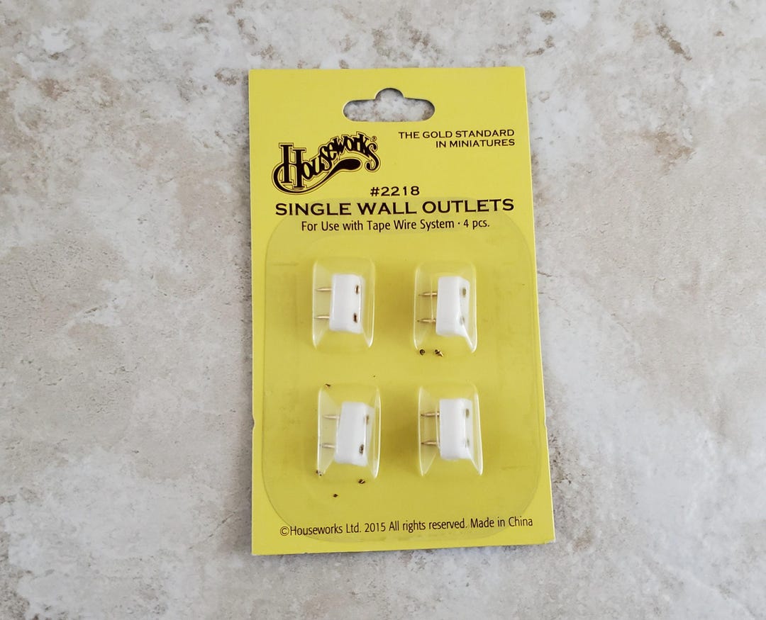 Dollhouse Miniature Outlet Wall Receptacle for 12 Volt Tape Wire Lights ...