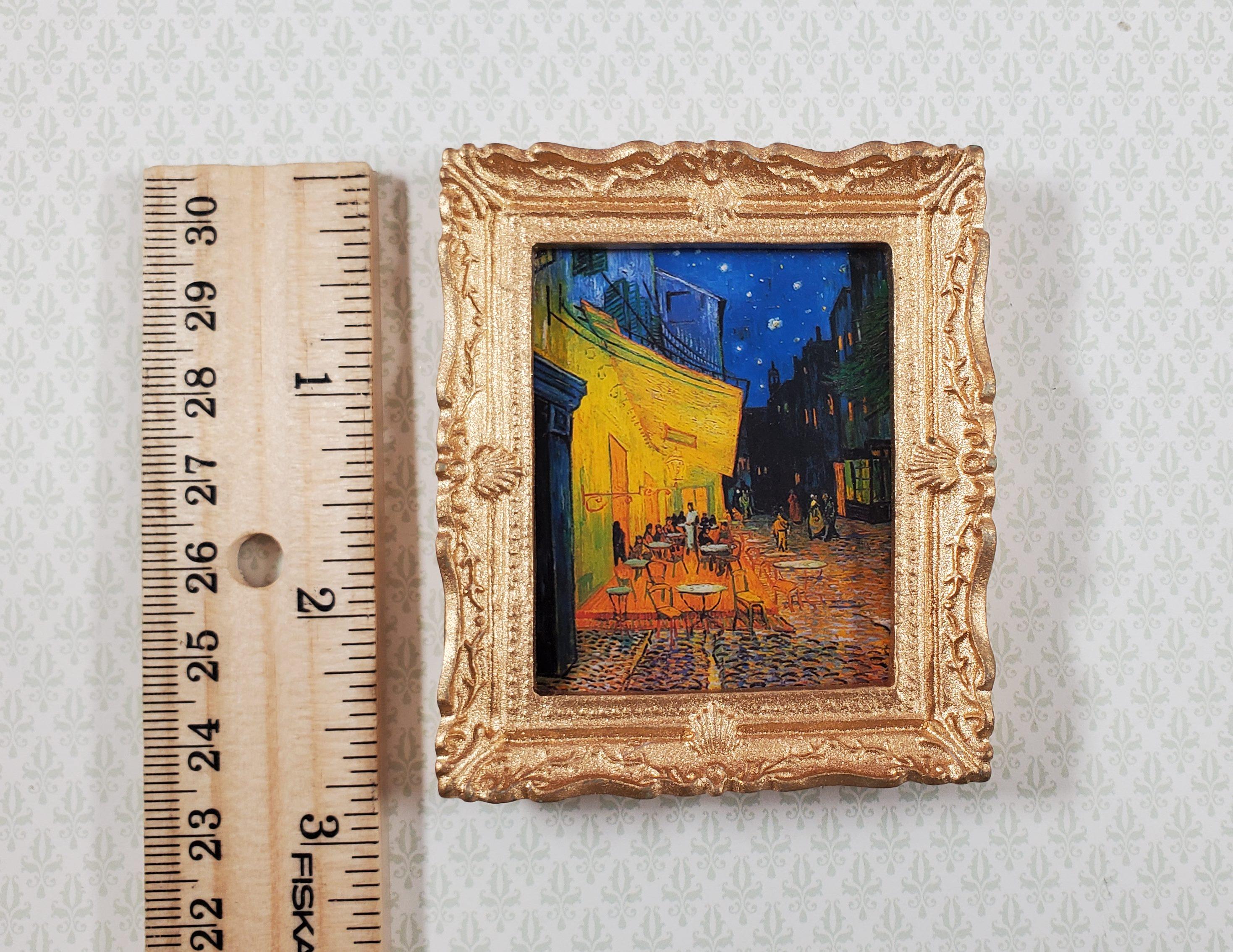 Miniature Van Gogh Cafe Terrace at Night Framed Print 1:12 Scale 2 7/8 ...