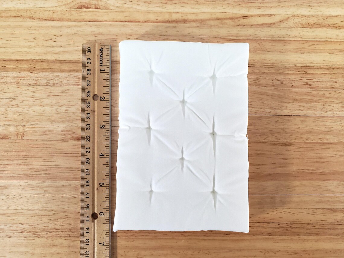 Dollhouse Doll Double Mattress White Tufted 1:12 Scale Miniature ...