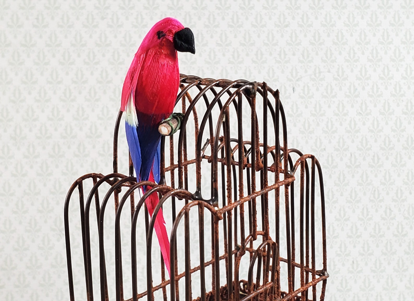 Dollhouse Bird Parrot Scarlet Macaw Large 1:12 Scale Miniature Pet - Etsy