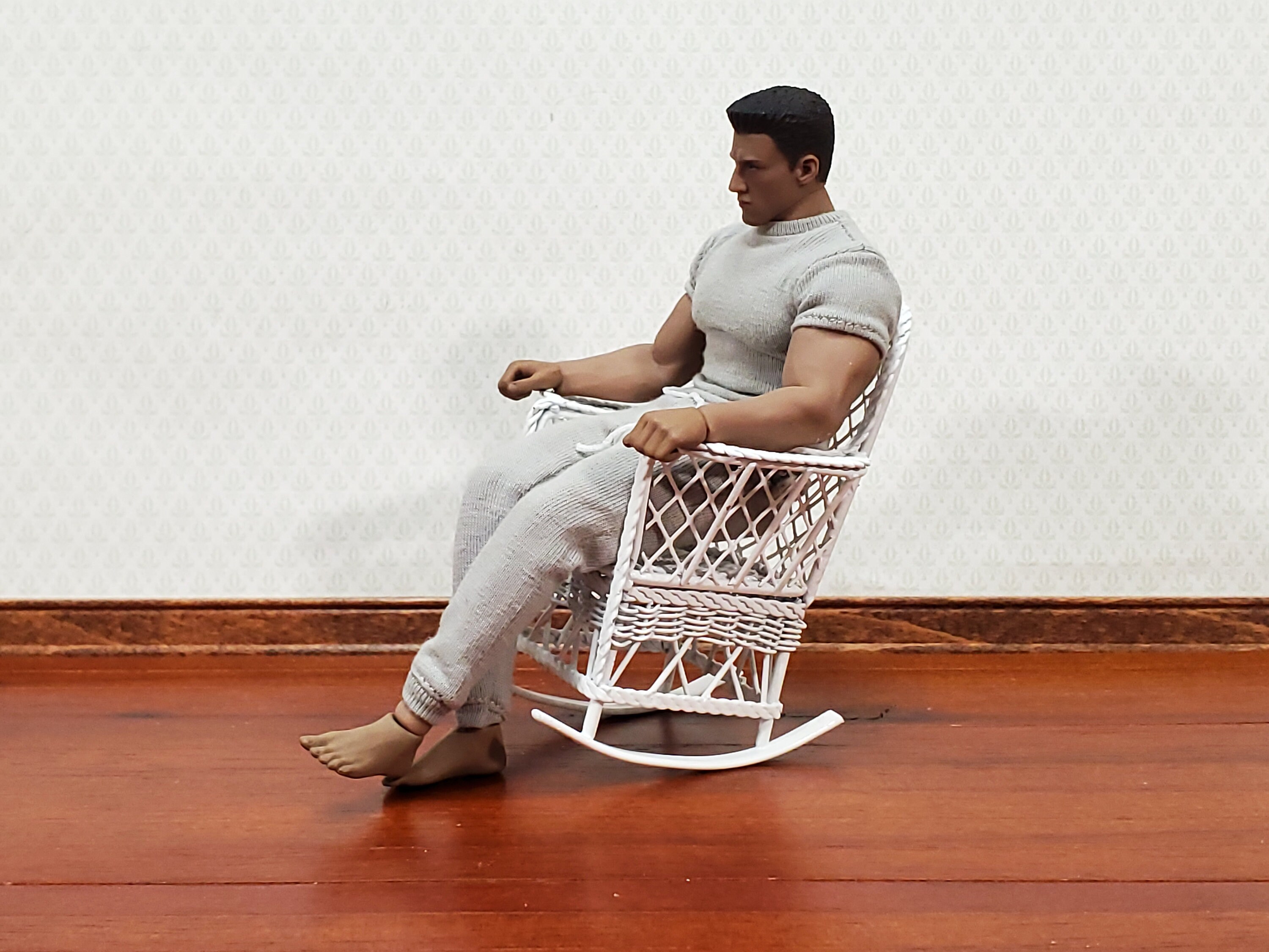 Dollhouse Rocking Chair for Patio White Metal 1:12 Scale - Etsy