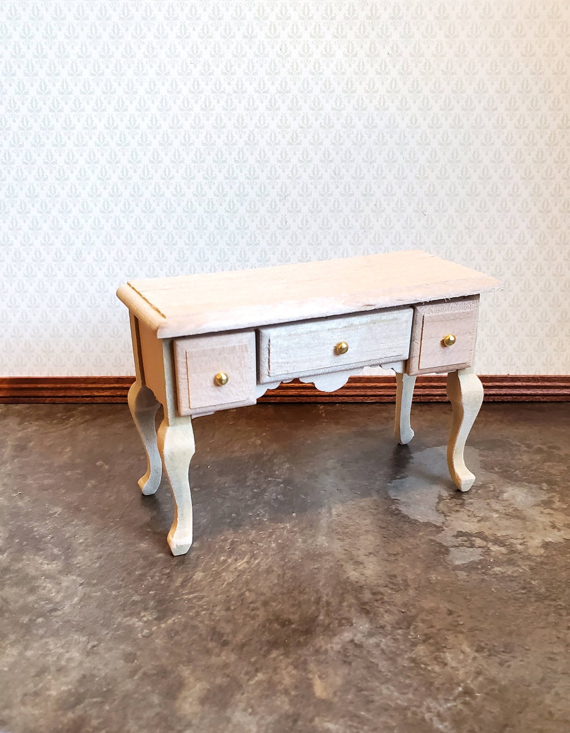 Dollhouse Miniature Writing Desk or Vanity Table With Drawers - Etsy