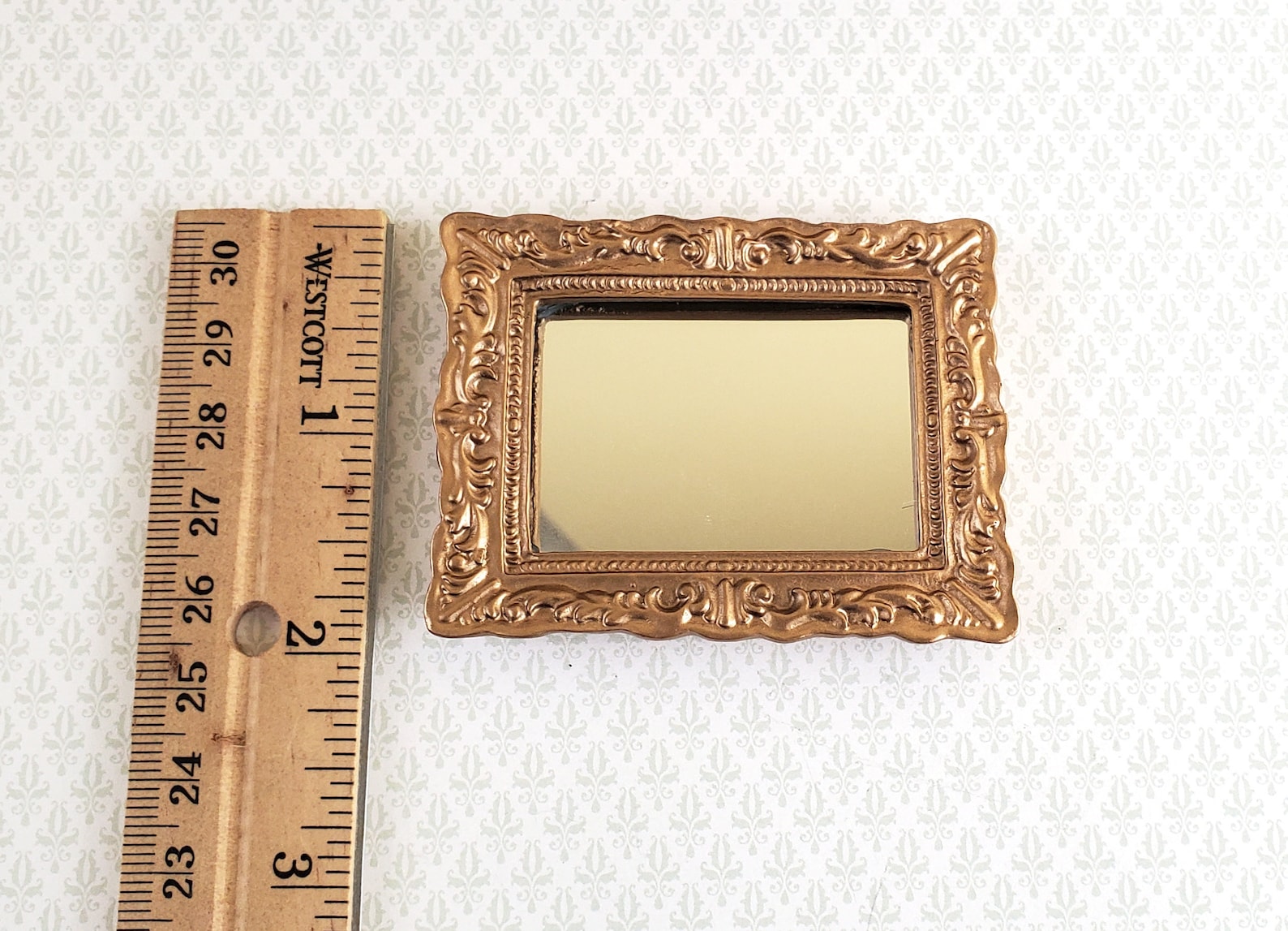 Dollhouse Miniature Mirror With Fancy Gold Frame 1:12 Scale 2 - Etsy