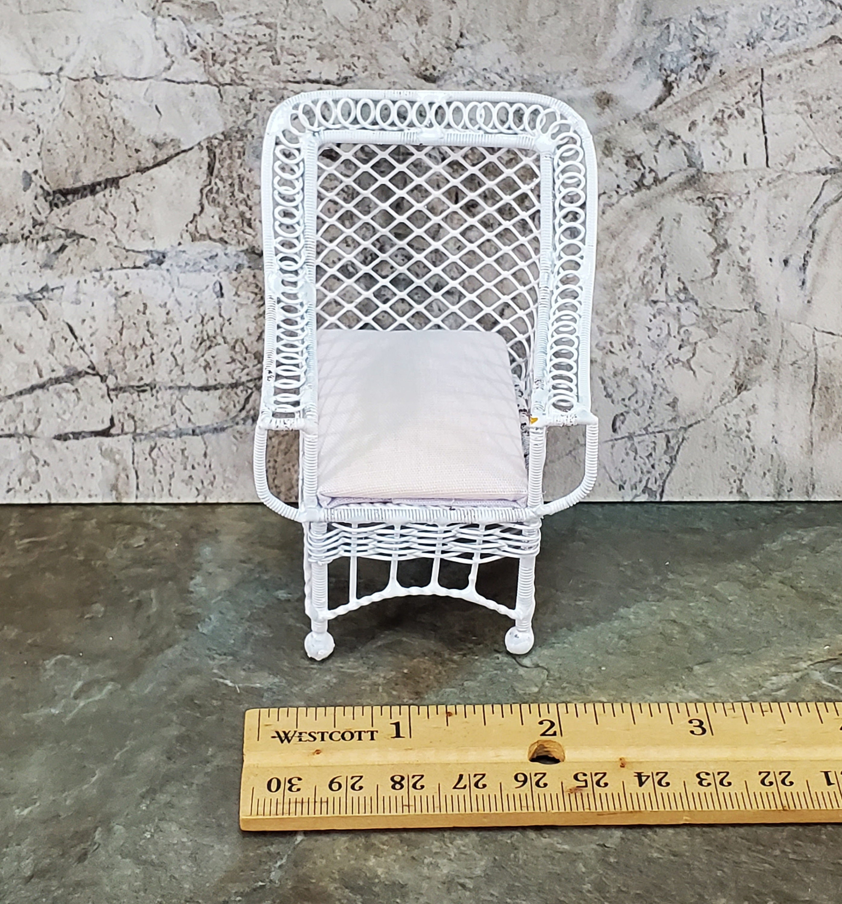 Dollhouse Patio Chair White Metal Mesh 1:12 Scale Miniature | Etsy