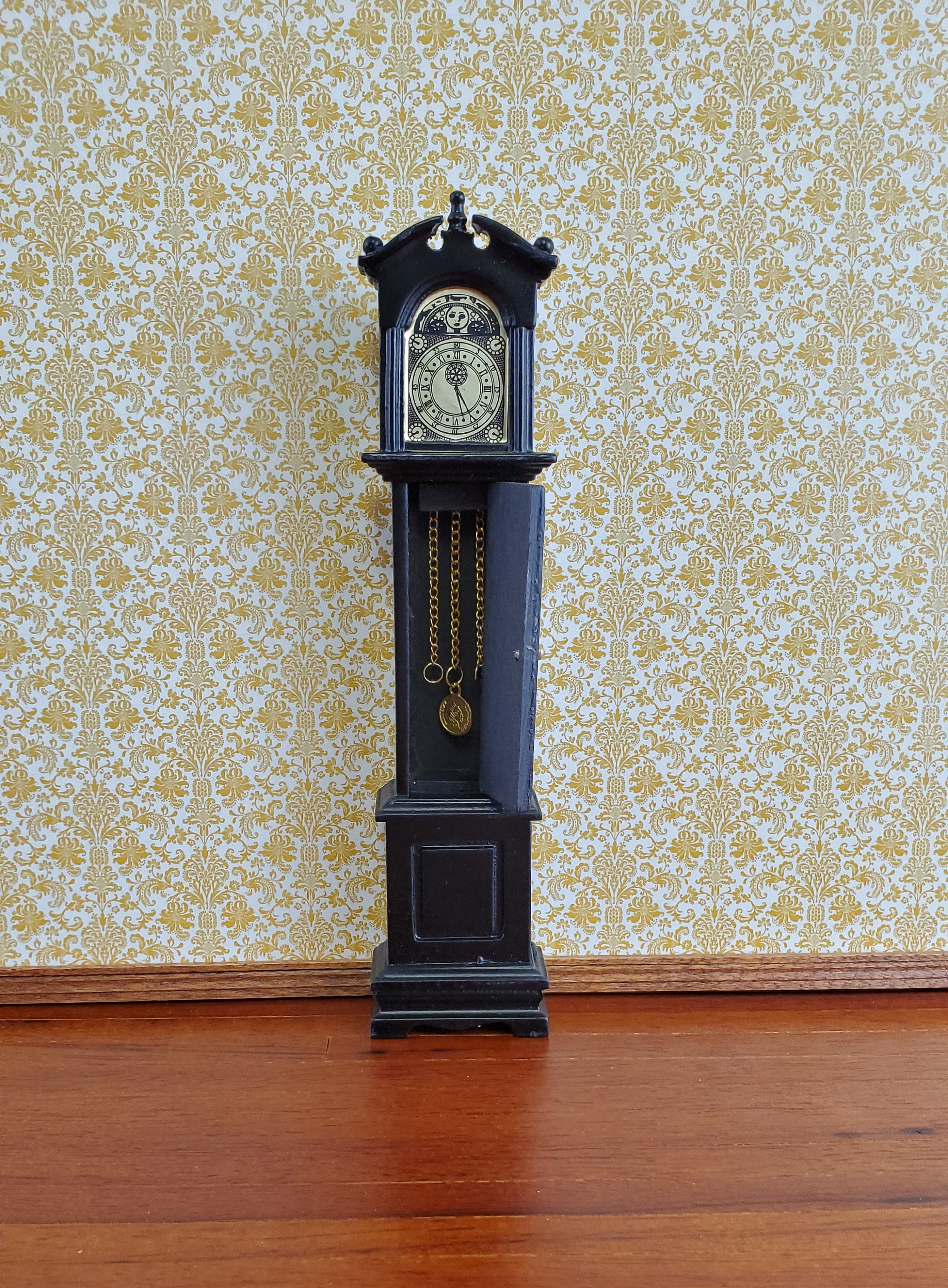 Dollhouse Miniature Grandfather Clock Opens Black Wood 1:12 - Etsy