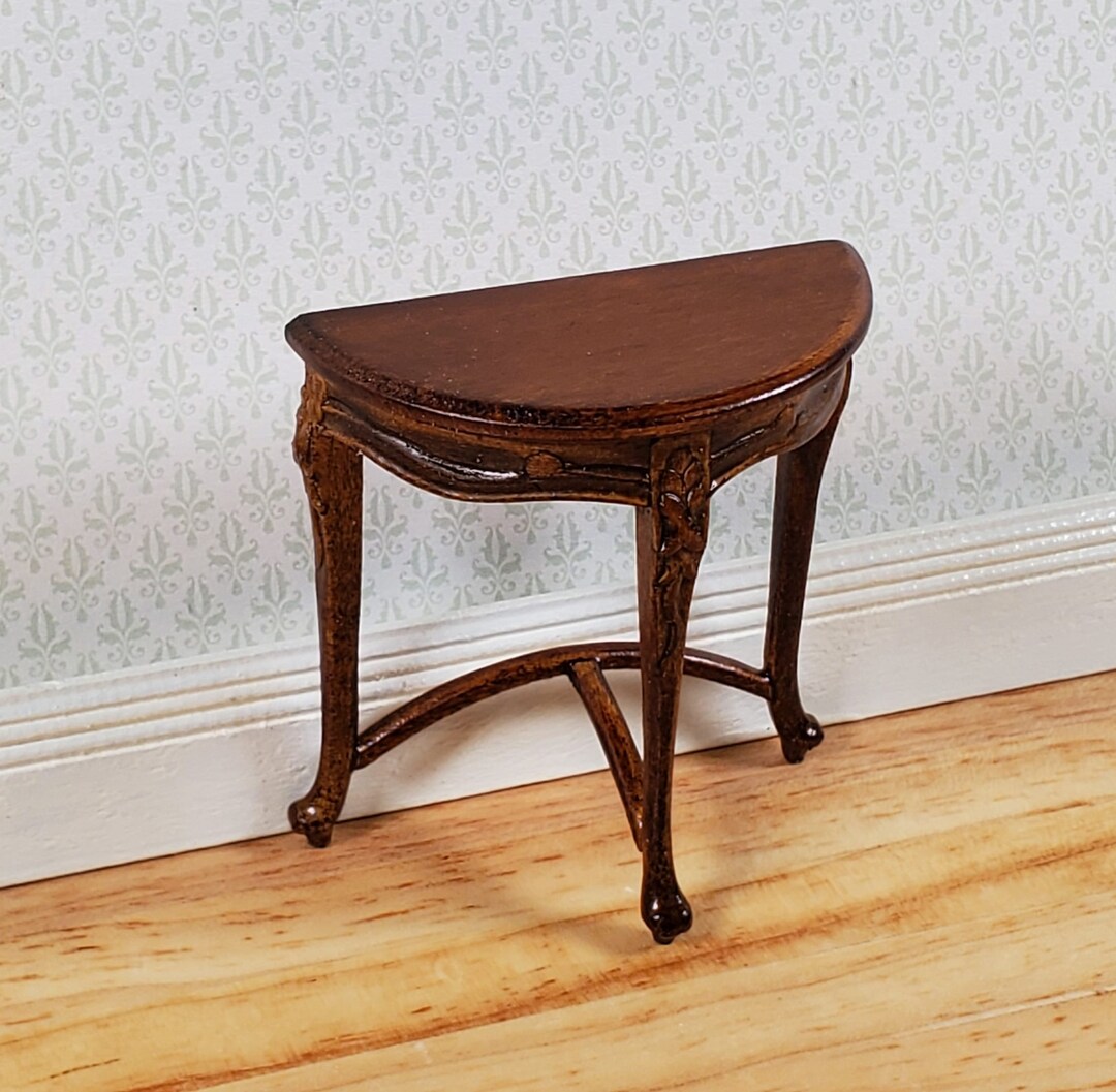 JBM Miniature Side Table Half Round SMALL Art Nouveau Style 1:12 Scale ...
