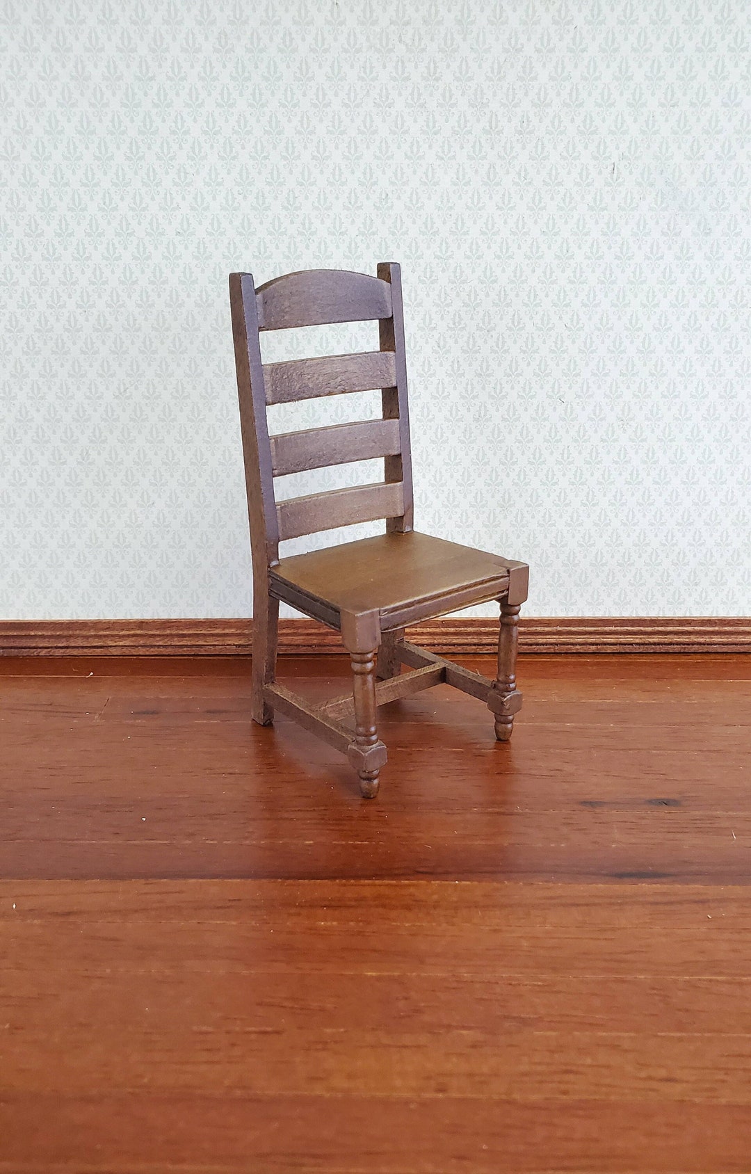 Dollhouse Miniature Chair Ladderback for Kitchen or Dining Room 1:12 ...